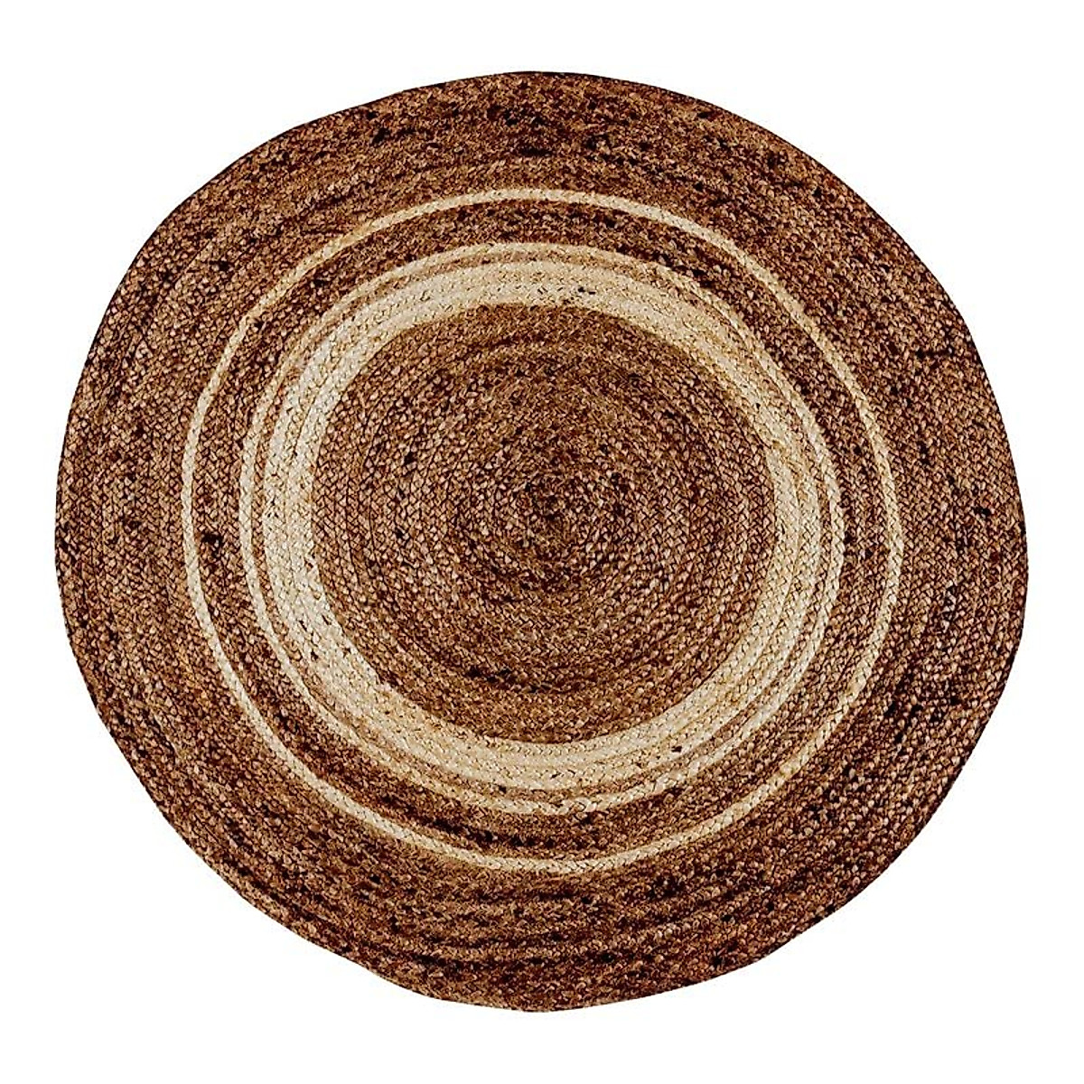 Flash Furniture Prima Natural Fiber Jute Area Rug 4 Foot Round - Braided Indoor Jute Rug - Natural Area Rugs