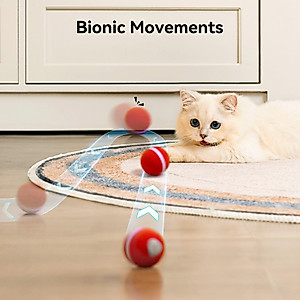 Cheerble 【2025 Upgrade】 Interactive Cat Ball Toy, Wicked Ball M3, Automatic Moving Ball Toy for Indoor Cat Kitten, Smart Anti-Depression Pet Toy Fun Gift with Light