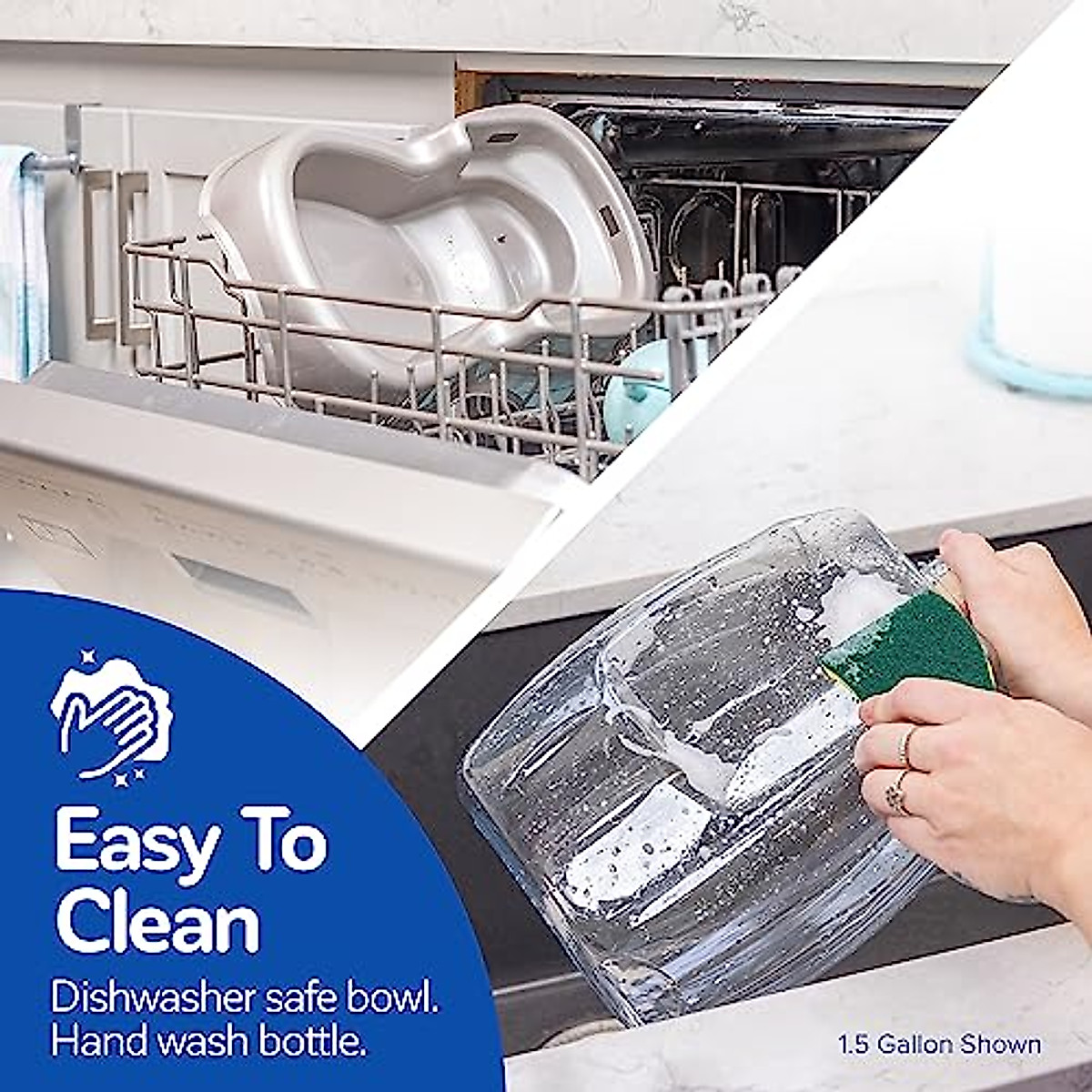 Petmate Replendish Gravity Waterer With Microban for Cats and Dogs, 3 Gallon, Pearl Ash Blue, 24406