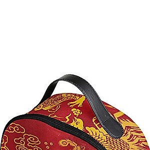 ANINILY Backpack For Womens, Dragon&Phoenix In Classical Chinese Art College Bags Women Shoulder Bag Daypack Bookbags Travel Bag