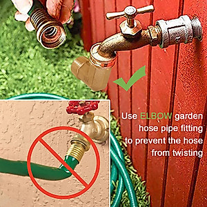 Joywayus 90-Degree Male Elbow Garden Hose Pipe Fitting Forged Brass Right Angle 3/4" GHT Male x 3/4" GHT Male (Pack of 2)