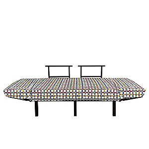 Lunarable Modern Art Futon Couch, Computer Inspired Bone Shaped Bound Subway Net Motif Urban Life Display Design, Daybed with Metal Frame Upholstered Sofa for Living Dorm, Loveseat, Multicolor