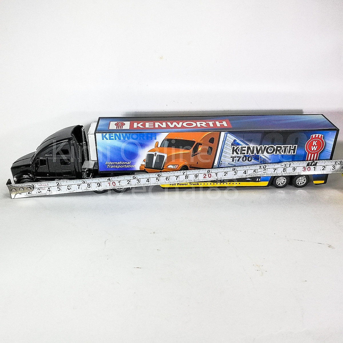 KiNSMART Kenworth T700 Container Truck 1:68 Die Cast Metal Model Toy Truck Black