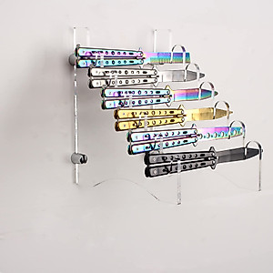 WANLIAN knife stand , sword wall mount, Knife display stand, knife display case, collectible knife display stand, knife holder, for pocket knife organizer& Display hut home decoration (Transparent)