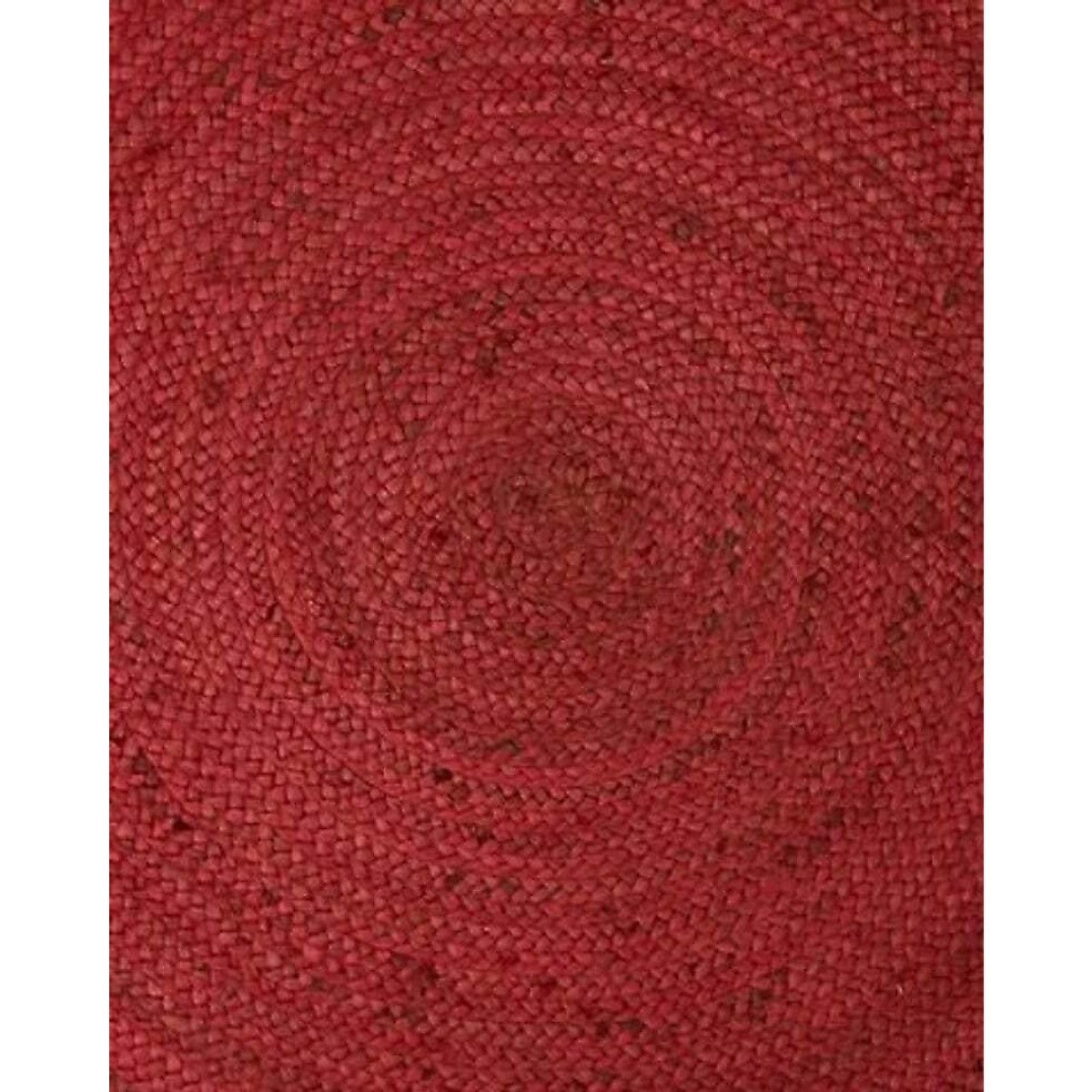 Vipanth Exports Round Jute Rug Farm House Hand Made and Hand Braided Area Rug for Kitchen, Bedroom, Living Room in Customize Sizes (Red, 30 Inches x 30 Inches)