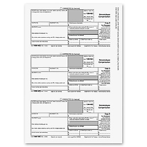 1099 NEC Forms 2023, 1099 NEC Laser Forms IRS Approved Designed for Quickbooks and Accounting Software 2023, 4 Part Tax Forms Kit, 50 Vendor Kit - Total 71 (207) Forms