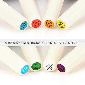 Yalloy Handbells Set Metal Hand Bells Set Coloful Toddler Handbell Musical Toy 8 Note Diatonic For Kids Bells Instrument,Festival,Musical Teaching,Church Chorus,Wedding,Family Party