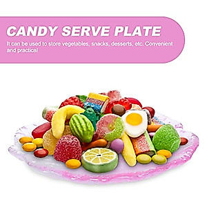 Cabilock Tea Serving Tray Candy Dish Glass Dinner Plate Fruit Serving Tray Dessert Platter Cake Snack Holder Clear Floral Candy Bowl for Christmas Wedding Party Favor Container Glass Bowl