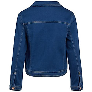 Vince Camuto Girls' Jean Jacket - Basic Casual Soft Stretch Denim Jacket (Size: 7-12), Size 8, Dark Wash Soild