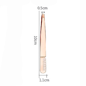 Amaok Eyebrow Tweezer with Comb - Tweezer Slant Tip, Professional Stainless Steel Slant Tip Tweezer - The Best Gold Precision Eyebrow Tweezers