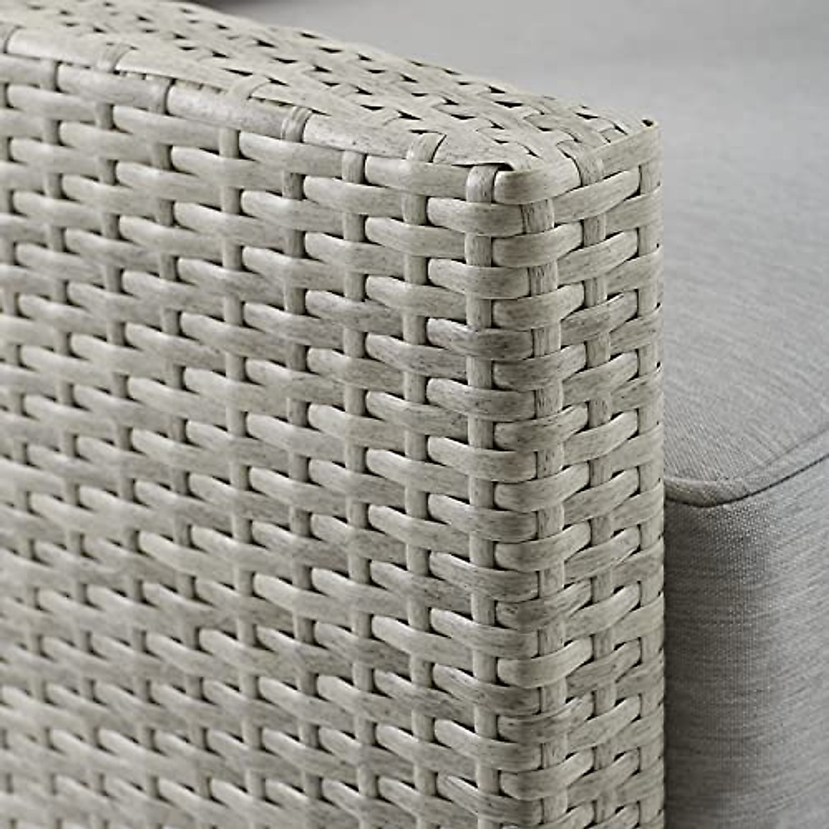 Crosley Furniture Capella 3-Piece Outdoor Sofa Patio Furniture Set, Wicker Conversation Sets for Porch, Acorn with Gray Cushions