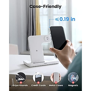 Wireless Charging Station for Apple - 3 in 1 Wireless Charger Dock Stand Watch and Phone Charger Station for iPhone14,13,12,Pro,Pro Max,SE,XS,XR,X,Samsung,Apple Watch 7/SE/6/5/4/3/2, AirPods 3/Pro/2