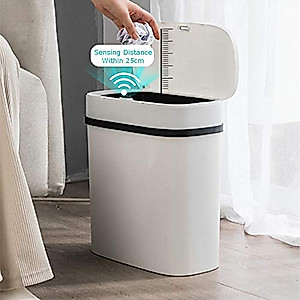 WPYYI Intelligent Sensor Trash Can Toilet Automatic Cover Narrow Seam Garbage Bin Toilet Paper Basket Electric Living Room Creative