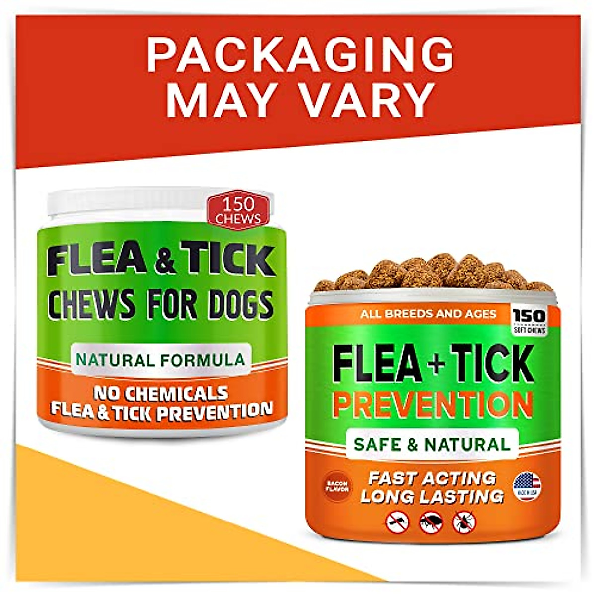 Natural Flea & Tick Prevention for Dogs Chewable Tablets - Flea & Tick Control Supplement - Oral Flea Pills for Dogs - All Breeds and Ages - Soft Chews Made in USA