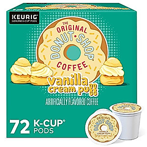 The Original Donut Shop Vanilla Cream Puff Keurig Single-Serve K-Cup Pods, Medium Roast Coffee, 72 Count (6 Packs of 12)