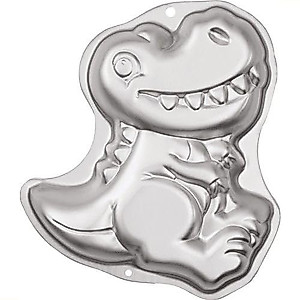 Wilton Dinosaur Cake Pan, Kids 3D Birthday Cake Pan, Silver, Aluminum