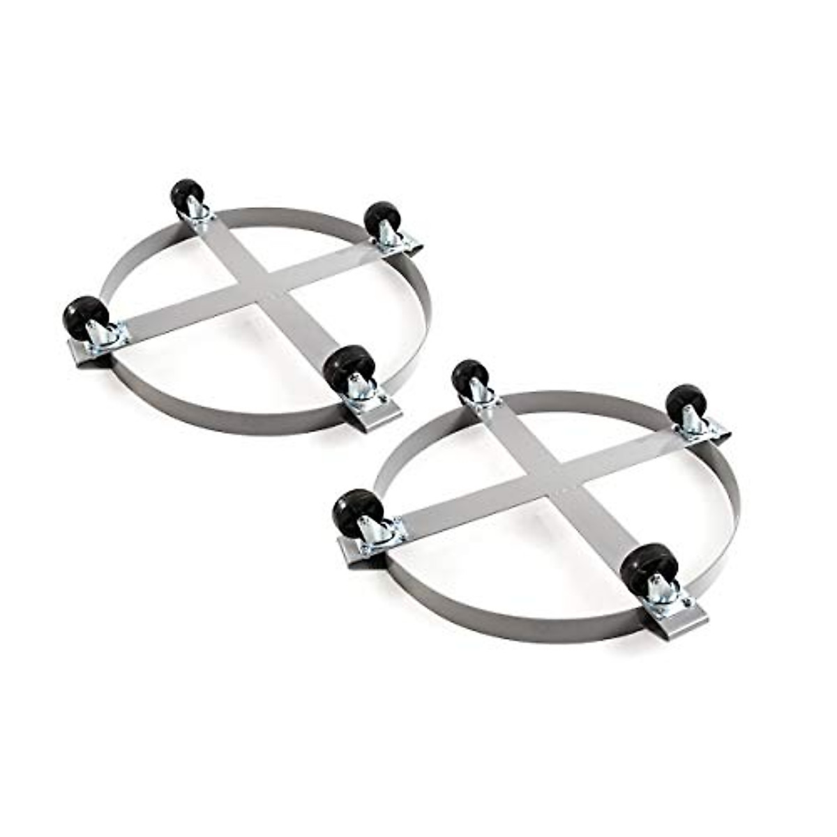 2 Heavy Duty Drum Dollies 1000 Pound - 55 Gallon Swivel Casters Wheel Steel Frame Non Tipping Hand Truck Capacity Dolly