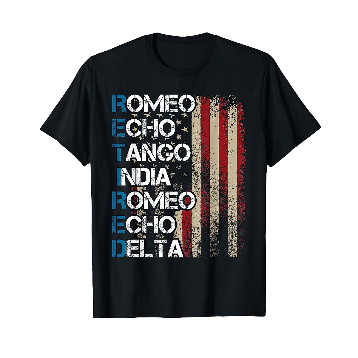 Phonetic Alphabet Retired Veteran Retirement Army Military T-Shirt