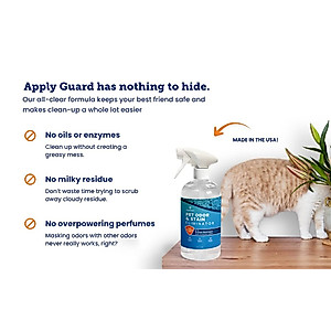 Apply Guard Professional Strength Pet Stain And Odor Eliminator for Dogs, Cats, and All Pets- Instantly Neutralize and Sanitize Tough Pet Odors and Pet Urine Stains 16oz. Cat Pee Odor Destroyer.
