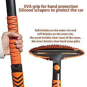 Ice Scraper Snow Brush for Car Snow Scraper Car Snow Removal Equipment Snow Cleaner for Car Squeegee Extendable Long Snow Brush Broom for SUV Truck