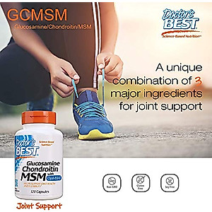 Doctor's Best Glucosamine Chondroitin Msm with OptiMSM Capsules, Supports Healthy Joint Structure, Function & Comfort, Non-GMO, Gluten Free, Soy Free, 120 Count (Pack of 1)