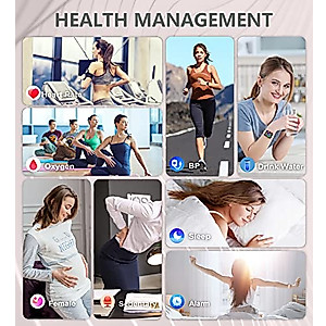 Betatree Smart Watch for iPhone Android, Smart Watches for Women(Call Receive/Dial), 1.85" Waterproof Fitness Tracker with AI Voice Control Heart Rate Sleep Monitor SpO2 Pedometer 20 Sport Modes, Pink