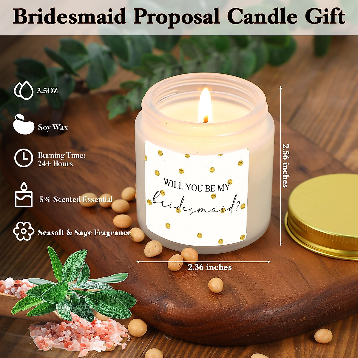 Bridesmaid Proposal Gifts with Bridesmaid Robes Wedding Candles Drink Tumbler with Straw Gift Box Bridesmaid Proposal Card