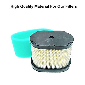 MOWFILL 2 Pack 498596 Air Filter Replace for Briggs Stratton 5059 690610 697029 OEM Air Cleaner Cartridge with 273356 Pre Filter Fits Lawn Mower Air Cleaner Element