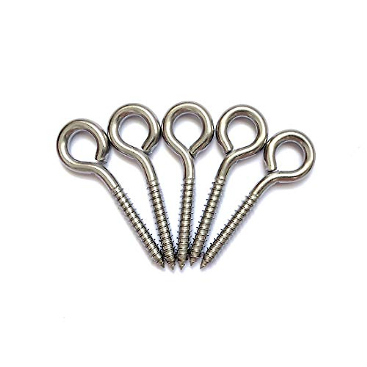 Goyunwell Stainless Steel Screw Eyes for Wood 10pcs Eye Hook Screw in Heavy Duty Anti Rust Eye Wood Screws Large Eye Hooks Screw Eyes Eyebolts (M6 3-1/8 inch (80mm)
