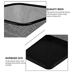 Zerodeko Metal Wire Mesh Waste Basket Recycling Bin Small Waste Basket Trash Can for Near Desk Recycling Garbage Container Bin for Office Home Bedroom Black