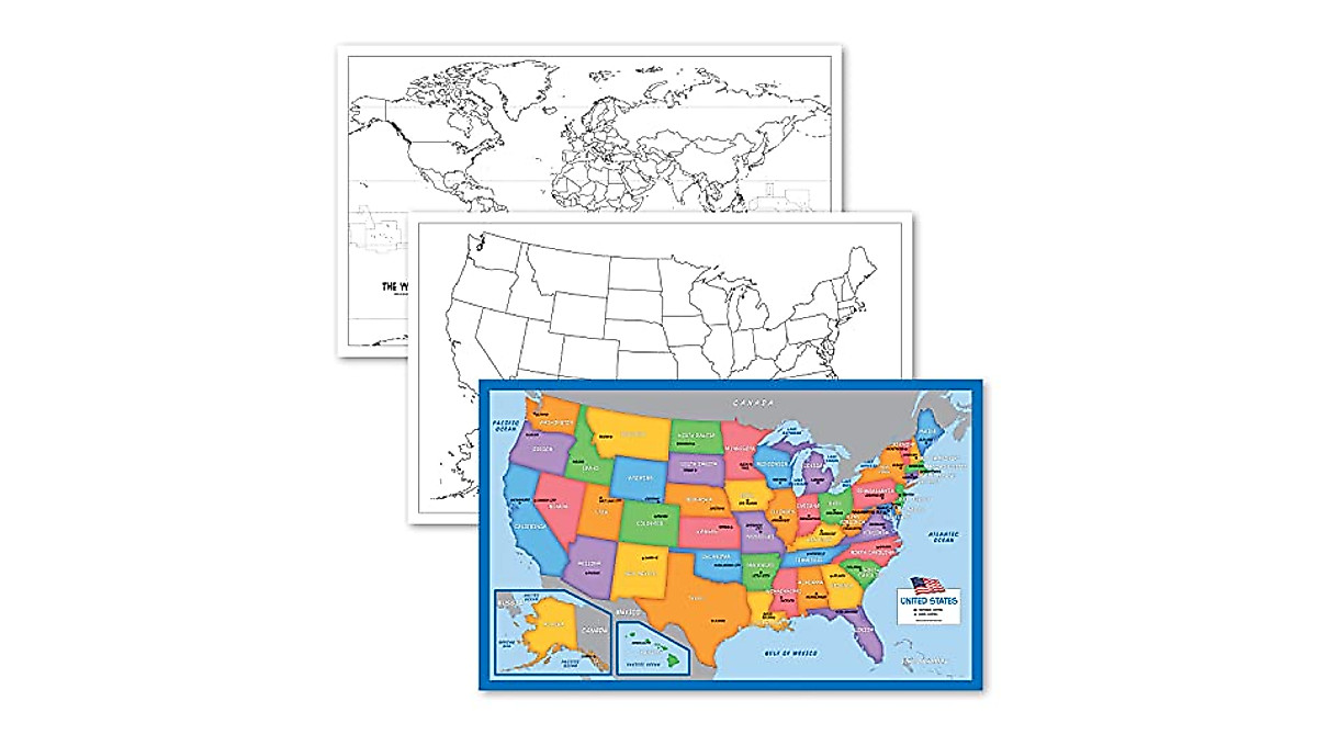 Palace Learning 3 Pack Map Posters - Educational & Durable
