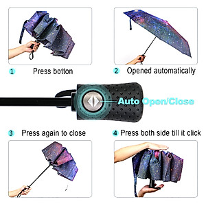LFLFWY Folding Umbrella - Compact Travel Umbrella Automatic Open and Close, Lightweight Windproof Waterproof Umbrella For Women and Men, Best Umbrellas for rain mini-cute star