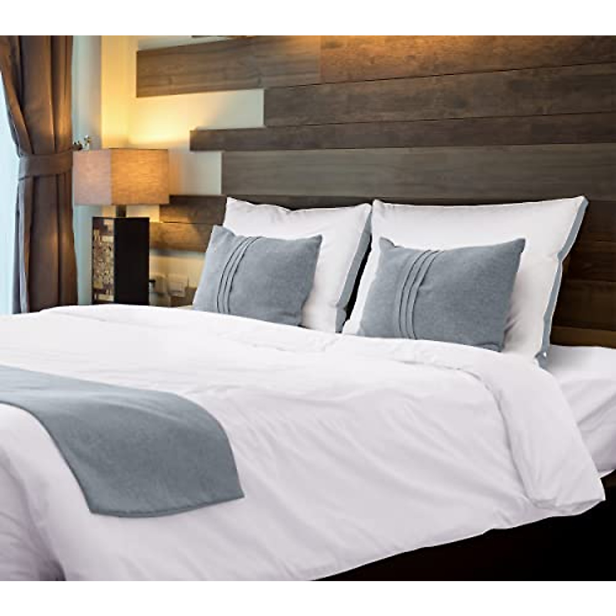 Utopia Bedding Bed Pillows for Sleeping Standard Size (Grey), Set of 2, Cooling Hotel Quality, Gusseted Pillow for Back, Stomach or Side Sleepers