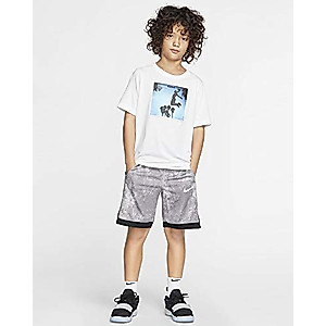 Nike Boy's Dri Fit Elite Basketball Shorts Big Kids Grade School (Gunsmoke/Black/White, Medium)