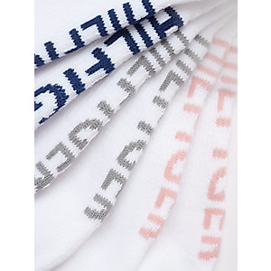 Tommy Hilfiger Women's Socks - Lightweight No Show Socks (12 Pack), Size 4-10, White Logo