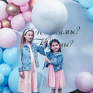 Pink and Blue Balloons, 12 Inch Metallic Blue Pink Balloons Pastel Blue Pink Confetti Balloon for Baby Shower Party Balloons Gender Reveal Birthday Wedding Bridal Party Graduation Decoration