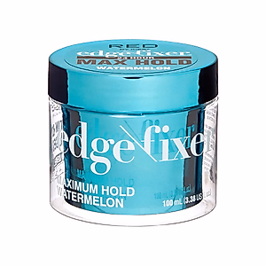 Red by Kiss Edge Fixer Hair Shine Gel, 24 Hour Max Hold, Non-Flaking, Biotin B7 Infused, Natural Styling, Professional Edge Control Wax, Perfect for Braiding (Watermelon)