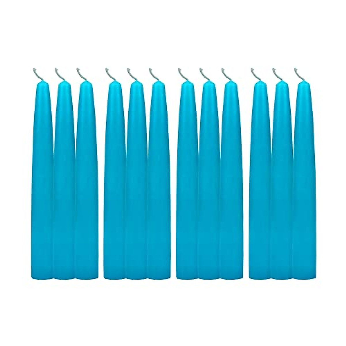 Zest Candle 12-Piece Taper Candles, 6-Inch, Turquoise