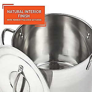 IMUSA Stainless Steel Stock Pot with Lid, 20 Quart, Silver