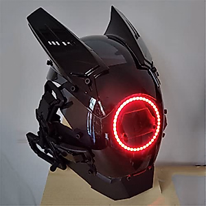 Ormakurda Cosplay Mask for Men Women, Futuristic Punk Techwear, Mask Cosplay Halloween Fit Party Music Festival Accessories (Red)
