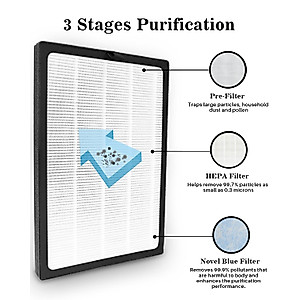Okaysou AirMax 8L 3-in-1 Blue Ultra-Filter Higher Grade H13 True HEPA Filtration System, 1 Pack