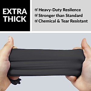 Klex Nitrile Exam Gloves - Medical Grade, Powder Free, Rubber Latex Free, Disposable Examination Grade Glove, Food Safe, Black, Small, 1000 Count