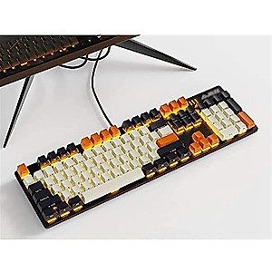 Mechanical Gaming Keyboard, Wired Backlit Keyboard with Blue Switches, Customizable RGB Lighting, Ergonomic Standard Keyboard for Desktop, Computer, PC (104 Keys)