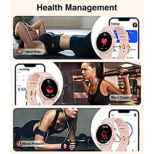 Smart Watch for Women,Answer/Make Call,1.32'' HD Touchscreen,100 Sports Modes Fitness Tracker with Heart Rate/Sleep Monitor/Blood Oxygen,IP67 Waterproof Smartwatch for iPhone Android Pink Purple