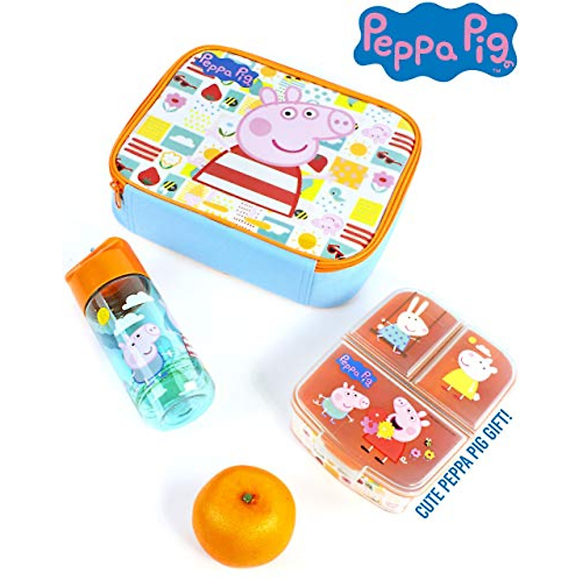 Peppa Pig Lunch Bag Set (Lunch bag, 430ml BPA Free Bottle & Lunch box)
