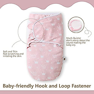 Adjustable Baby Girl Swaddle Blanket & Wrap for 3-6 Months, Organic Newborn Sleep Swaddle Sack with Baby-Friendly Hook & Loop Fatsener, Baby Swaddle Bag for Infant