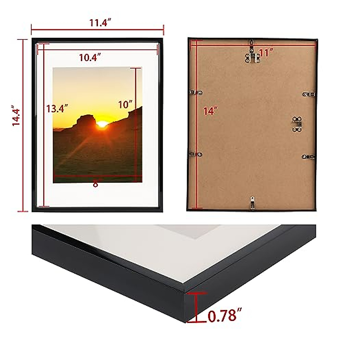 Aynoo 11x14 Picture Frame In Black 3 Pack 8x10 11x14 Picture Frame Black Set of 3 Wood Collage Display Pictures 8x10 11x14 inch Picture Frame in Black for Wall Display Photos 11x14