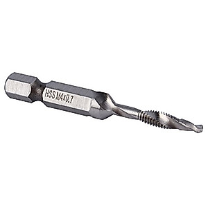 1/4'' HSS Hex Shank Drill, M4 Combination Drill and Tap Bit Screw for Tapping in Wood Plastic and AluminumBit Tool for Drilling, Tapping, and Countersinking