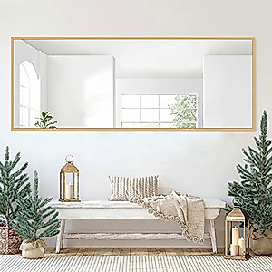 MIRUO 63"x20" Mirror Full Length Wall Mirror Floor & Full Length Mirrors for Wall Decor Living Room Wall-Mounted Mirrors Body Mirror Gold Mirror Large Mirror