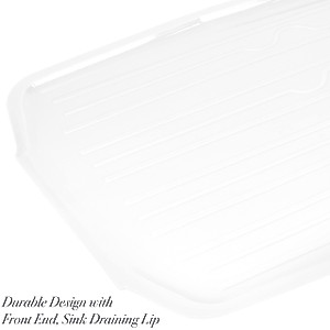 Kitchen Details Countertop Draining Tray | Dimensions: 18"x 15"x 1"| Designed for Stand Alone Dish Racks | Durable | Prevents Water Build Up | White